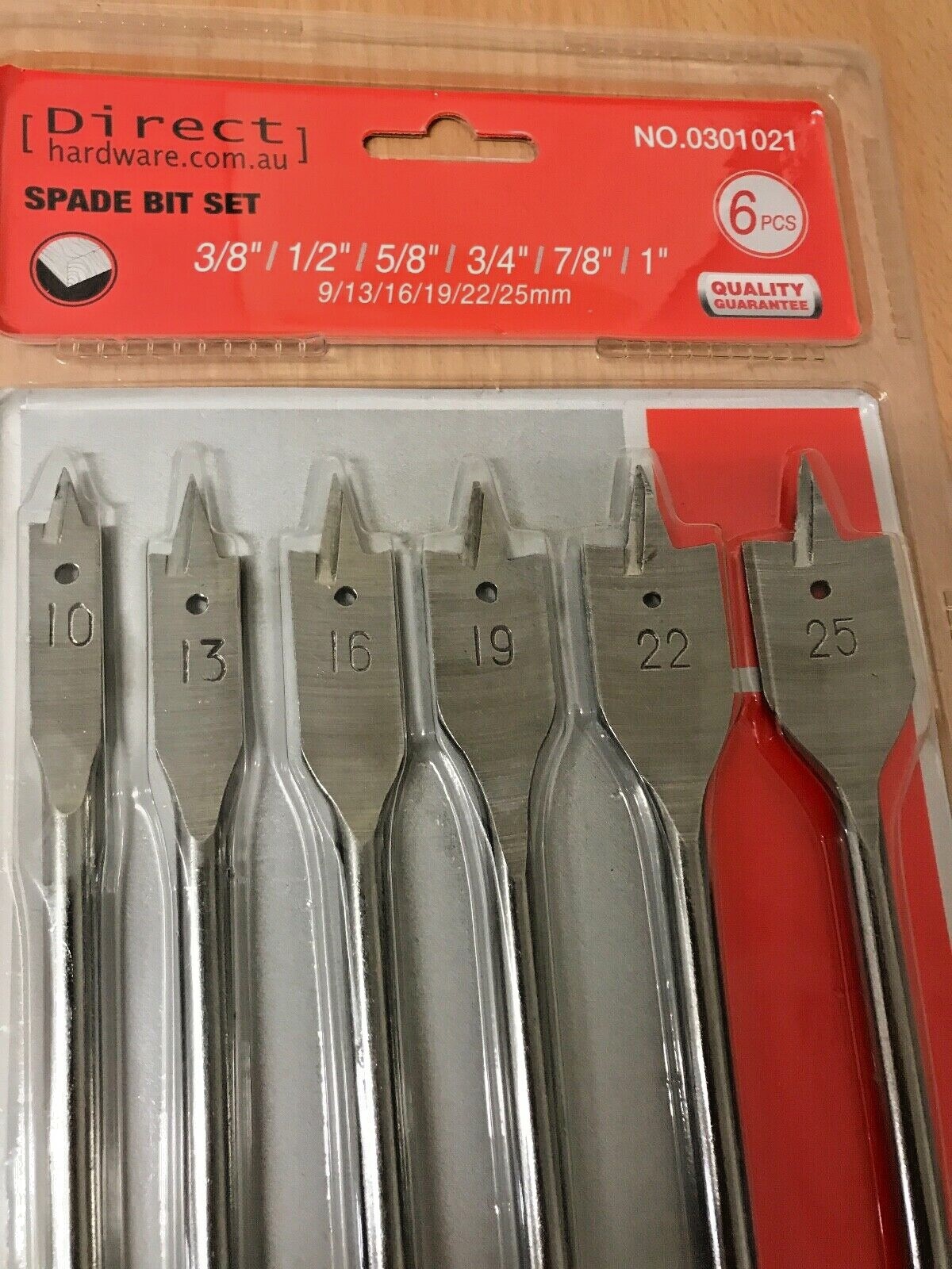 6Pc Spade Bit Set Hex Metric Flat Wood Boring Drill Hole Saw 10 13 16 ...