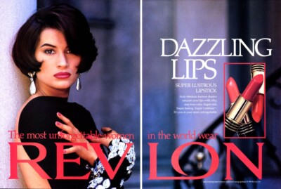 1991 Revlon Jade Roque lips lipstick makeup 2-page MAGAZINE AD | eBay
