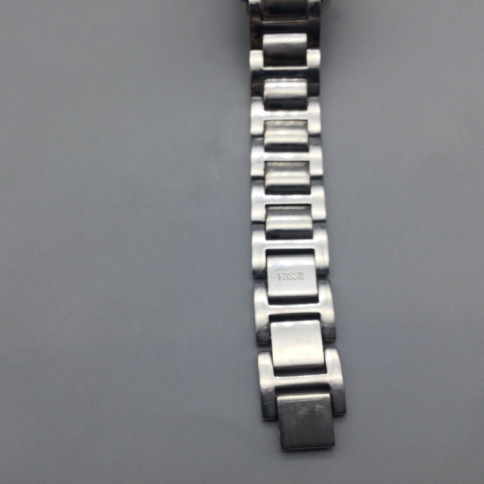 Fossil Tank Watch Women 23mm Silver Tone Rectangle Dial Date New ...