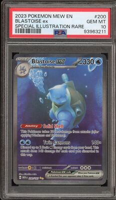 Pokemon Blastoise 151 MEW EN Special Illustration Rare #200 PSA 10 Gem ...