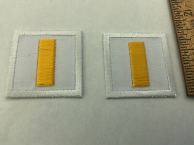 Pair Police, Security, Lieutenant Collar Patches Yellow with white ...