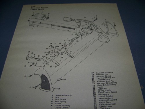 COLT DETECTIVE SPECIAL/COBRA/AGENT & DIAMONDBACK..LEGEND/EXPLODED VIEW ...