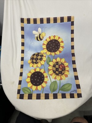 Bumblebee sunflower with lady bugs Maday garden flag 12 1/2”x 18” | eBay