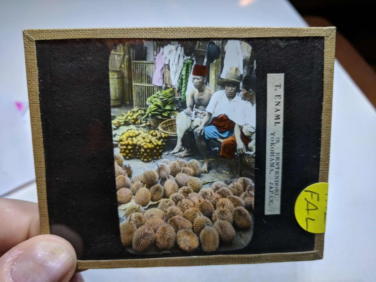 COLORED Glass Magic Lantern Slide FAL CEYLON T ENAMI IN THE MARKET | eBay