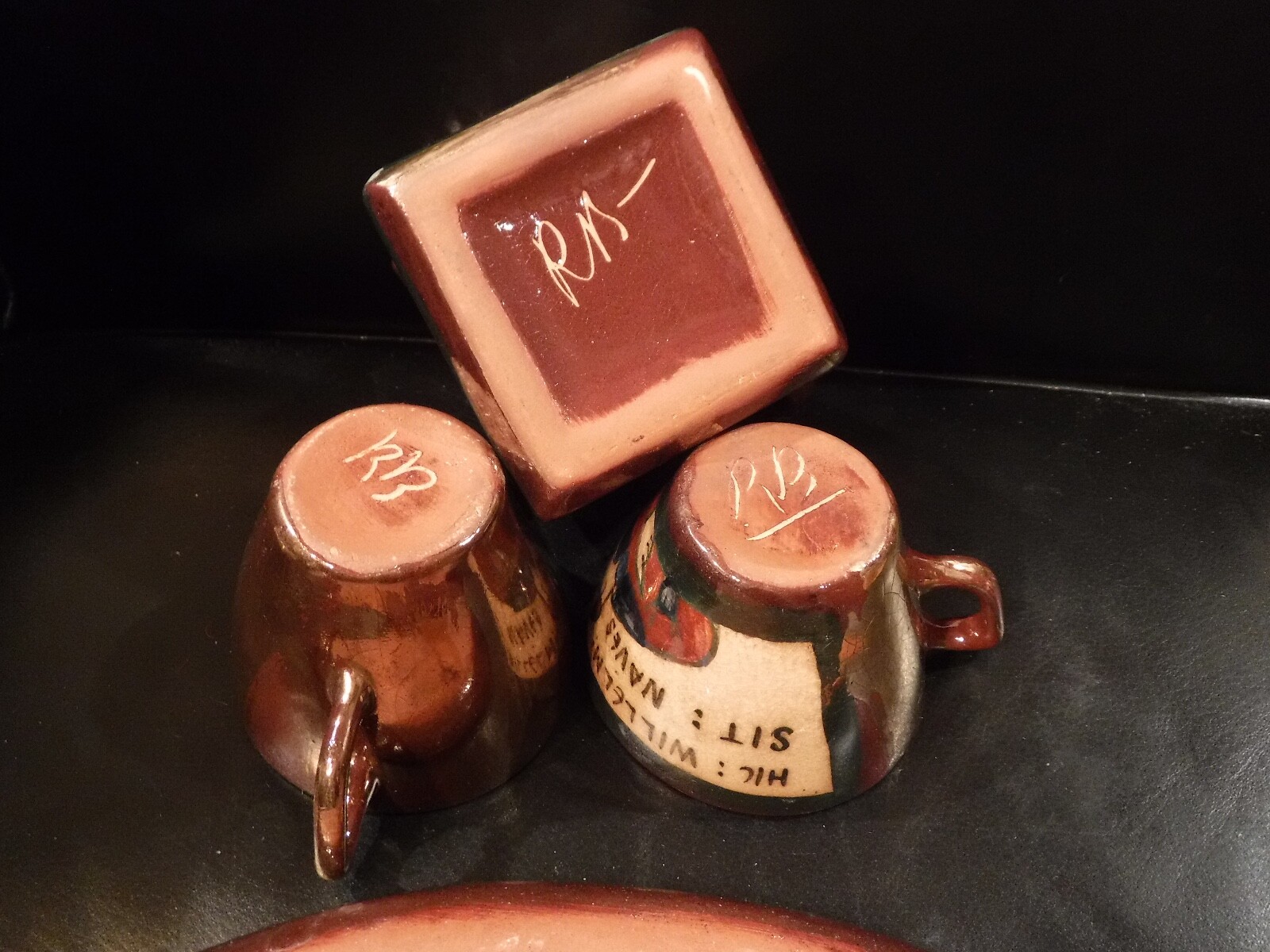 Rene Emile Brenner Bayeux Pottery-tray; 2 cups and pitcher | eBay