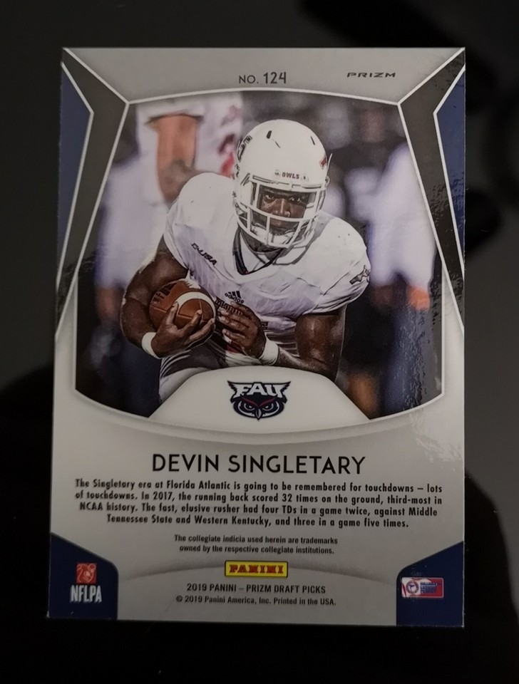 DEVIN SINGLETARY ROOKIE 2019 Panini Prizm Draft Picks #124 Card Pink ...