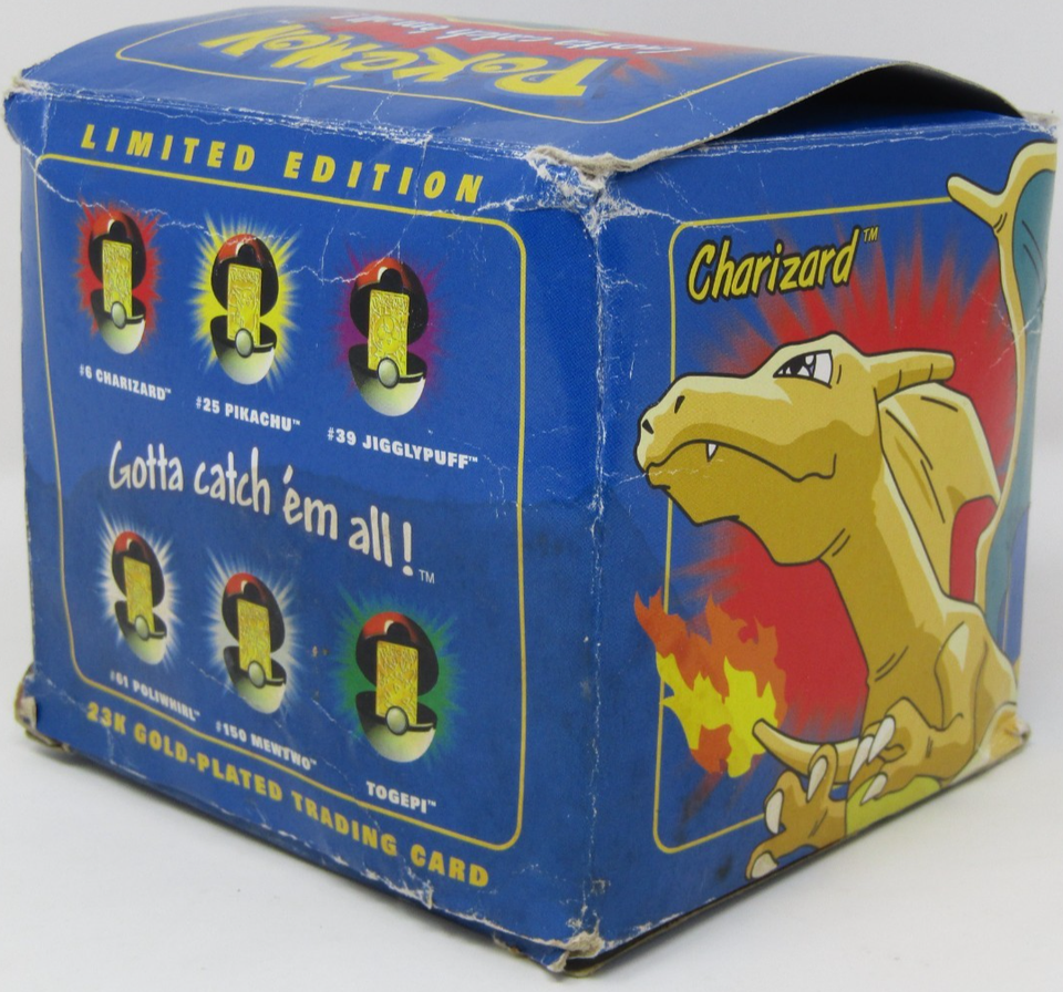 Burger King 1999 Pokemon Charizard 23k Gold Plated Trading Card Blue ...