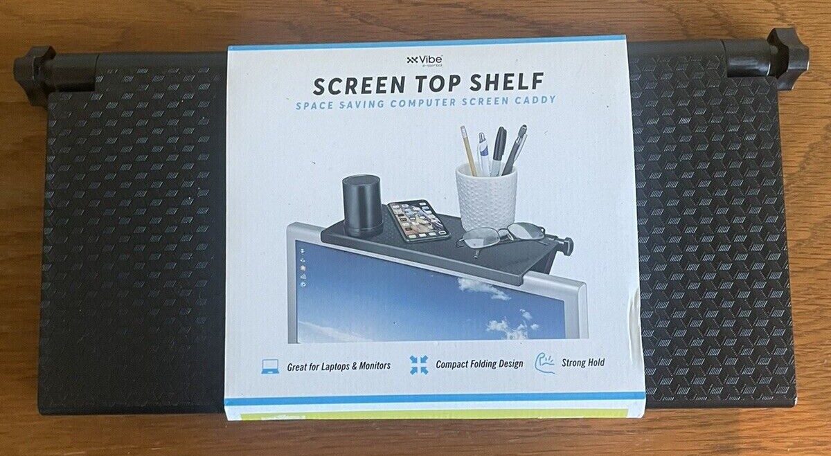 SCREEN TOP SHELF, SPACE SAVING COMPUTER SCREEN CADDY, NEW w/ FREE ...