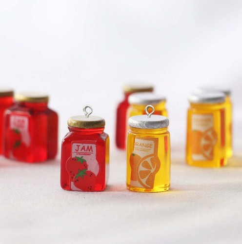 Strawberry Jam/Orange Jam Jar Resin Charms | eBay