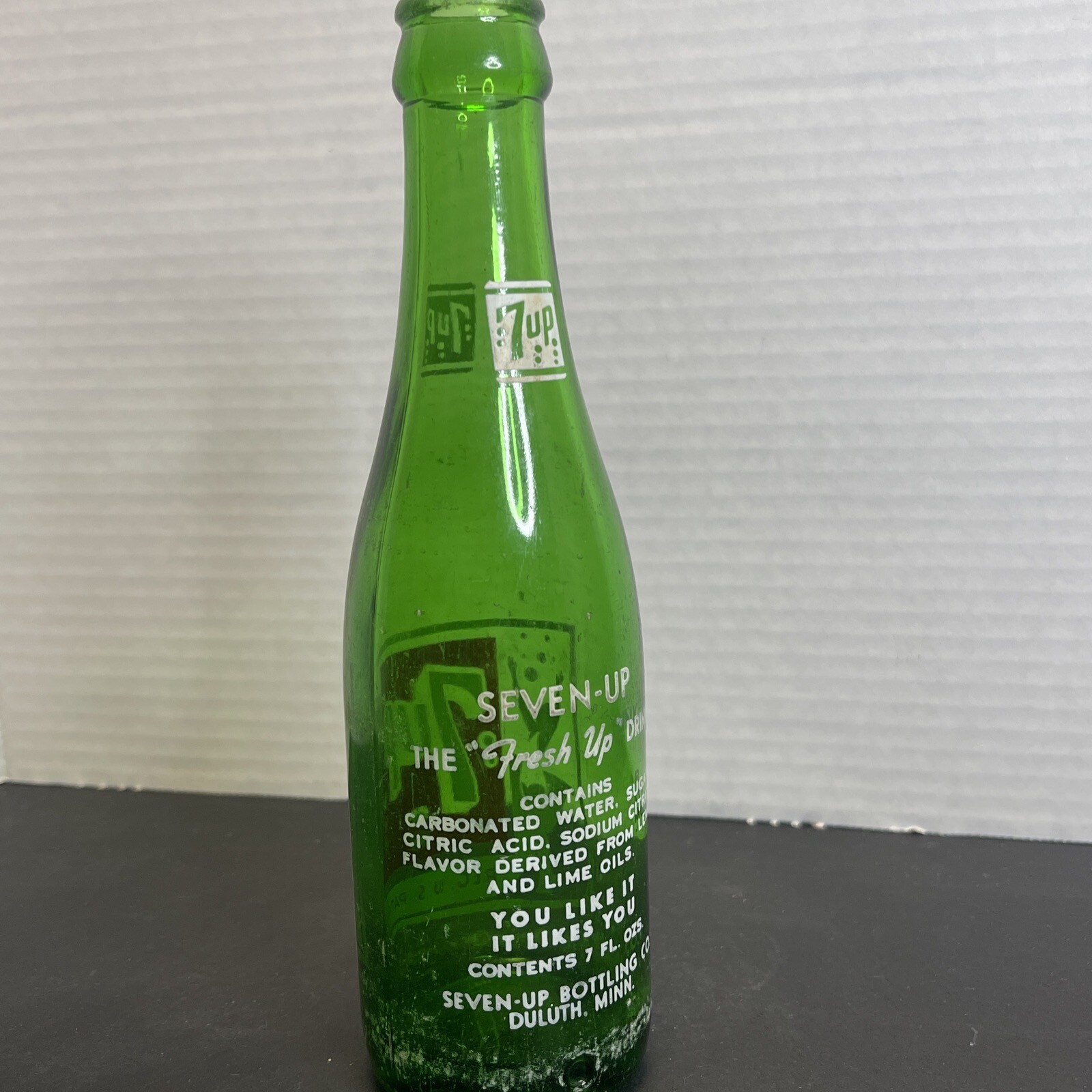 Vintage 7-Up Green Glass Beverages Soda Pop Bottle 7 fl. oz. | eBay
