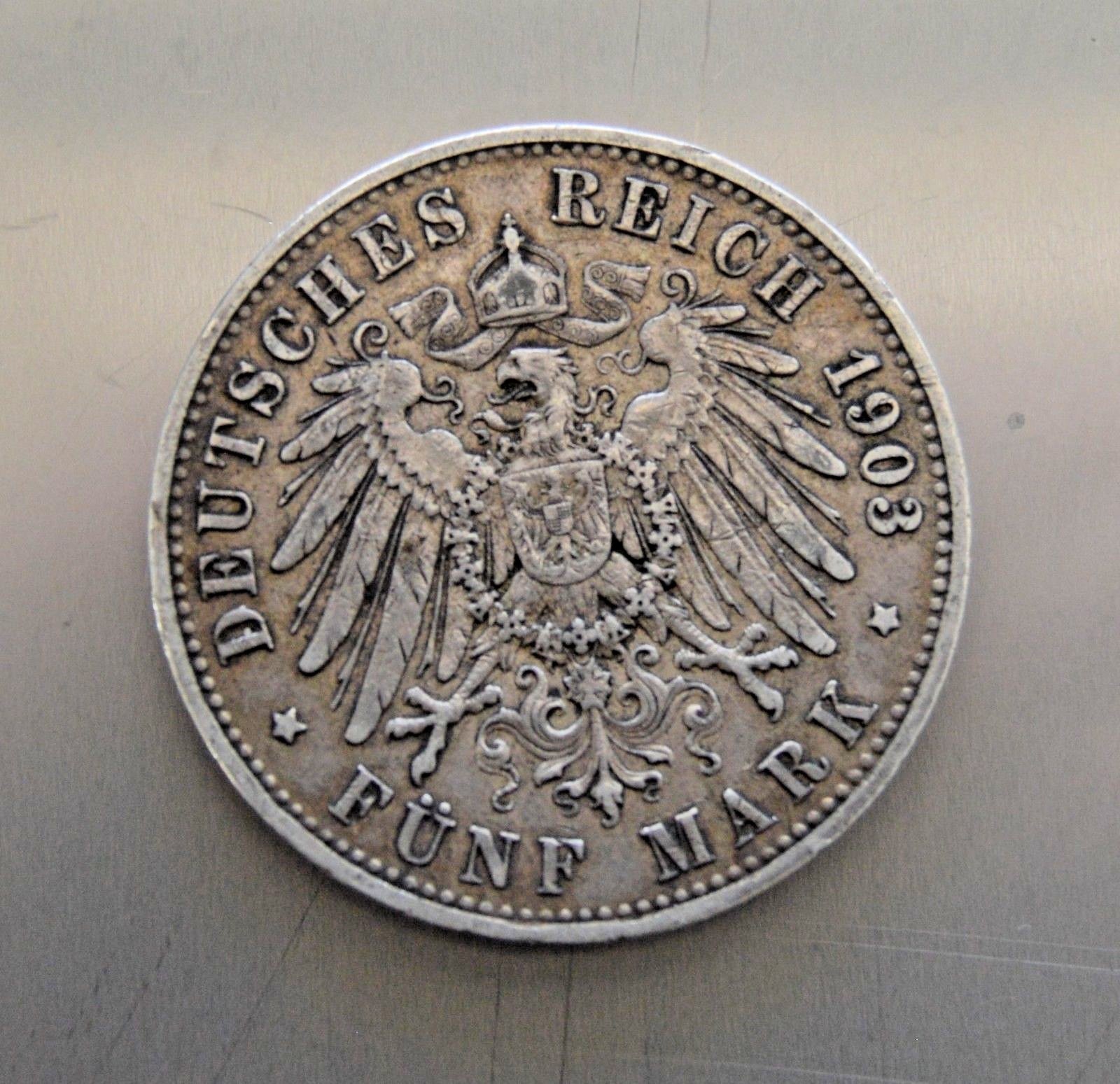 1903-A (Five) Funf Mark ~ Deutsches Reich 90% Silver | eBay