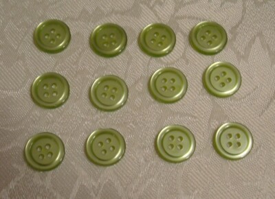 30 Beautiful Vintage Shiny Green Plastic Buttons- 9/16 inch-- Item# 30 ...