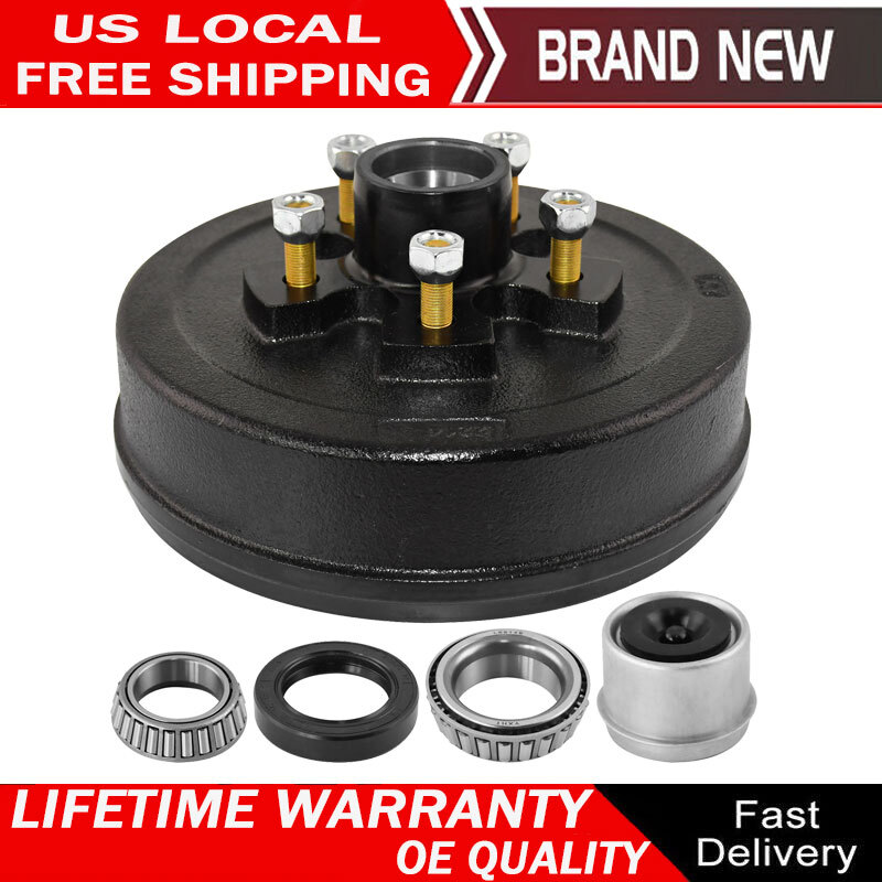 Trailer Brake Hub Drum Kit 5 on 5" 10" X 2-1/4" New For 3500 lbs axle ...