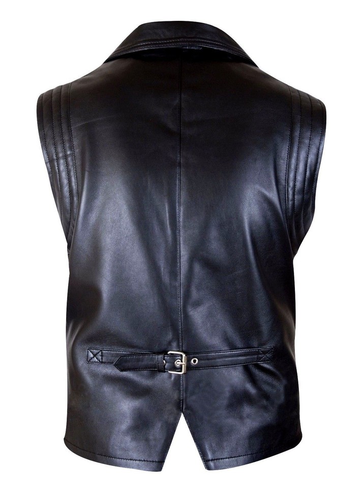 Mens Van Helsing Vest Real Cow Leather Hugh Jackman Style Waistcoat ...