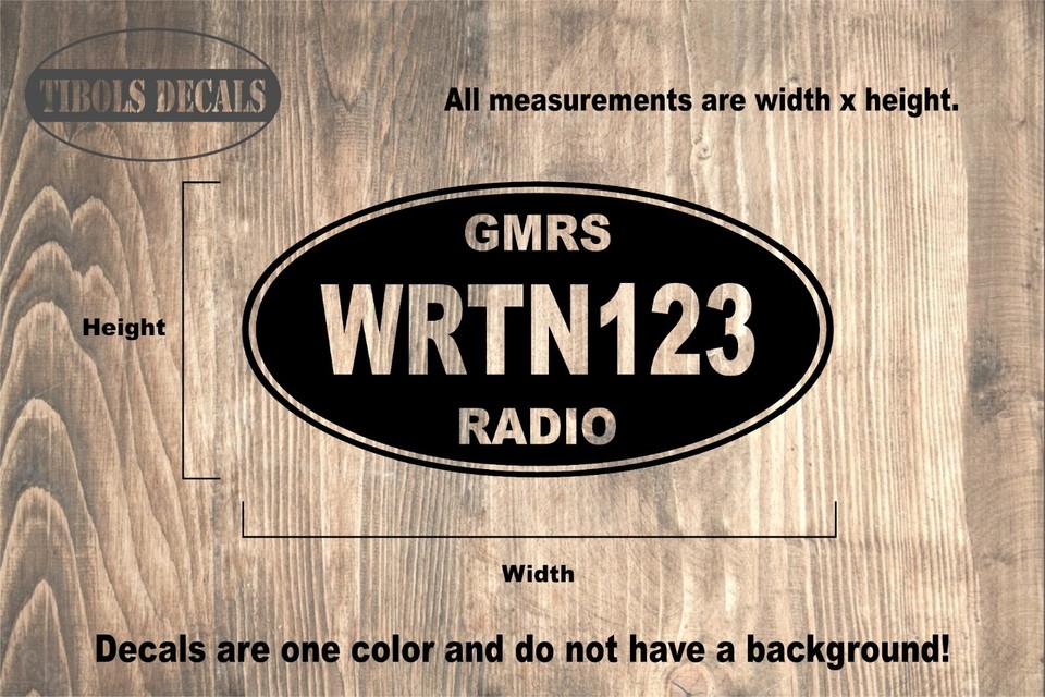 GMRS Radio Call Sign Decal Amateur Radio Callsign Stickers GMRS Custom ...