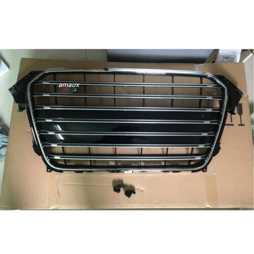 Front Bumper Grill Silver Mesh Grille Fit For Audi A4 B8.5 S4 2013 2014 ...