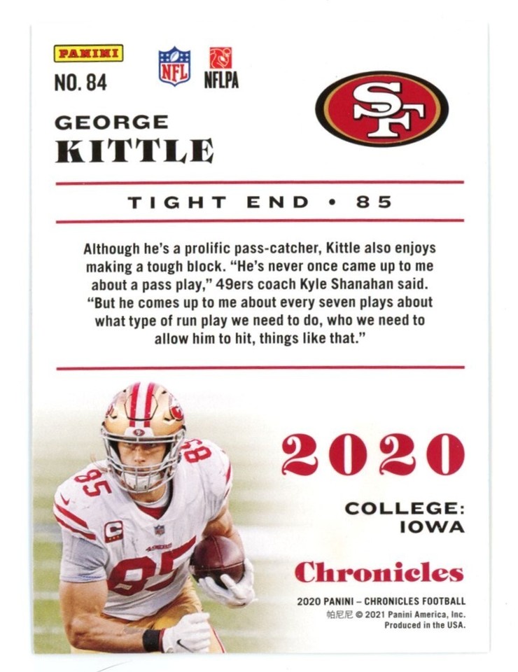 2020 Panini Chronicles Teal George Kittle #84 | eBay