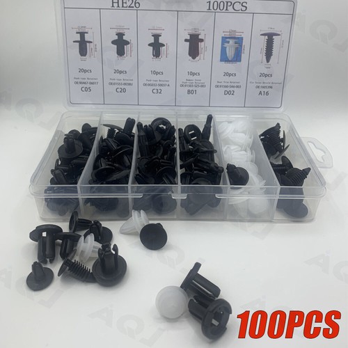 100Pcs Car Body Bumper Rivet Retainer Trim Molding Push Pin Clip ...