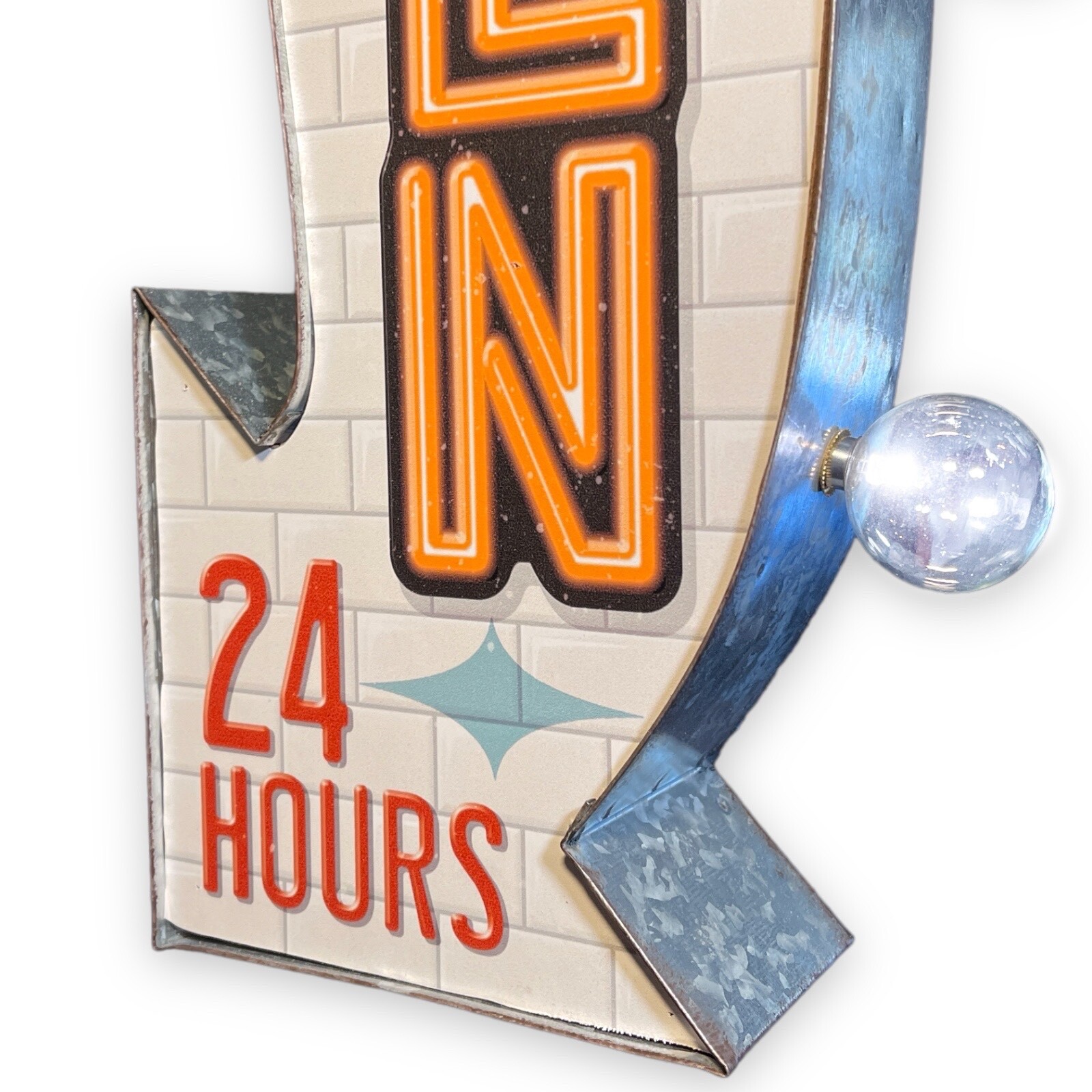 Diner Open 24 Hours Double Sided LED Sign Garage Game Room Man Cave ...