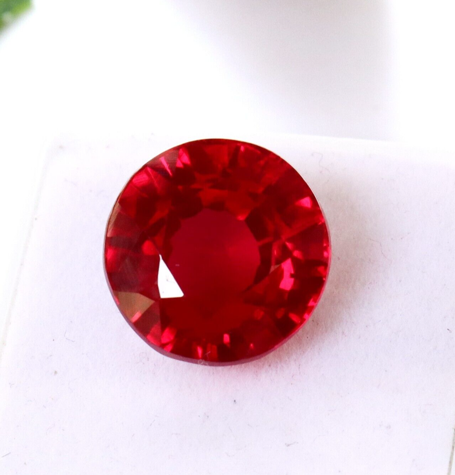 Red Ruby Round Cut Loose Gemstone Natural Mozambique Certified 10.50 Ct ...