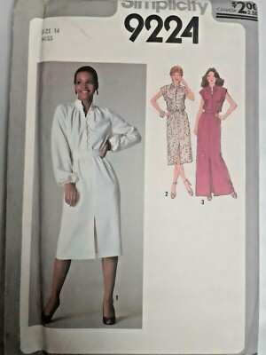 Dress Simplicity Sewing Pattern 9224 Size 14 Maxi Midi Button Hook UC ...