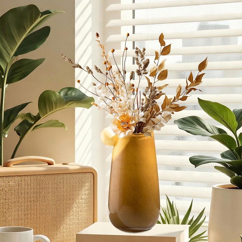 Glass Vase Desktop Ornament Modern Flower Vase for Countertop Entrance ...