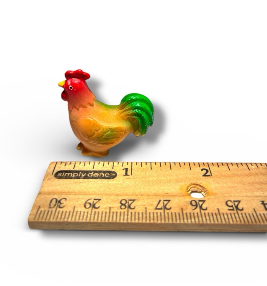 12 Miniature Rooster Figurines Barnyard Farm Animals Figures Plastic ...