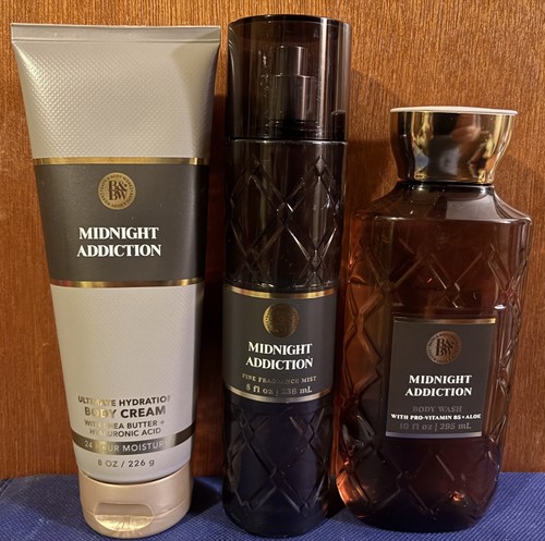Bath & Body Works MIDNIGHT ADDICTION 3 Pc Set-Body Wash, Mist, Cream ...