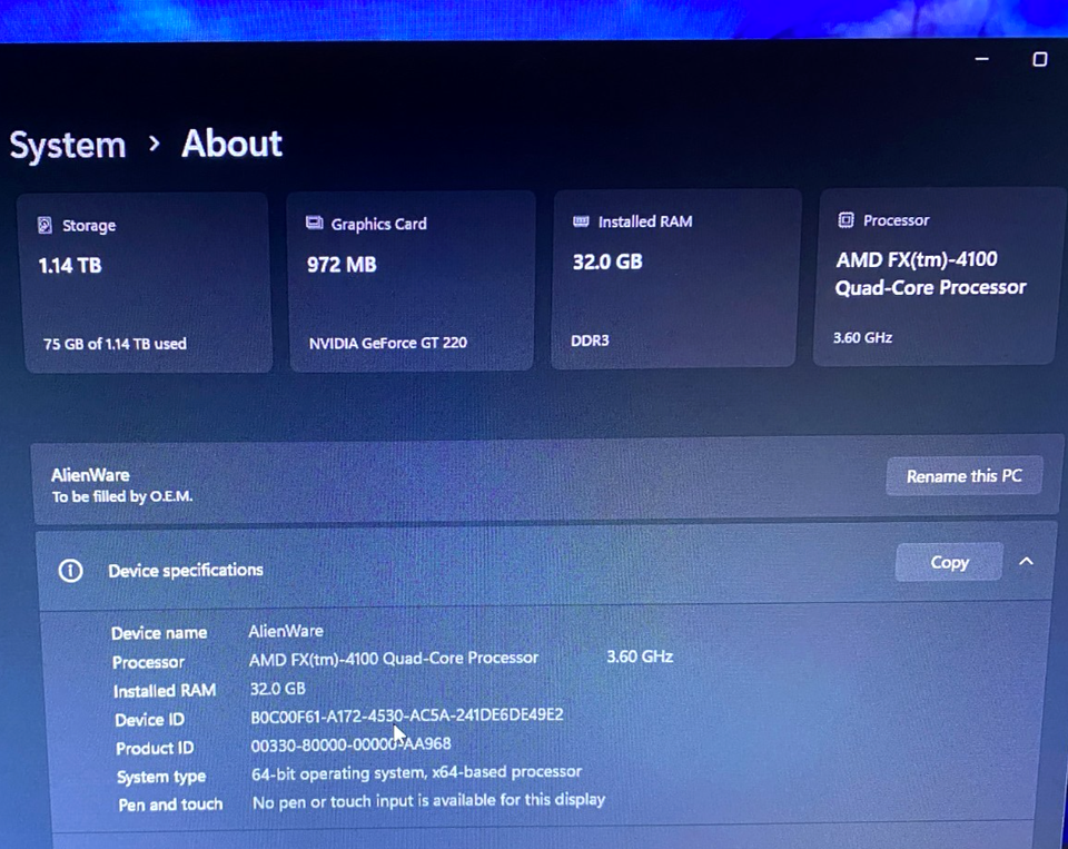 Desktop Computer White Box Win 11 Pro AMD FX 4100 3.6GHz 32GB Ram SSD ...