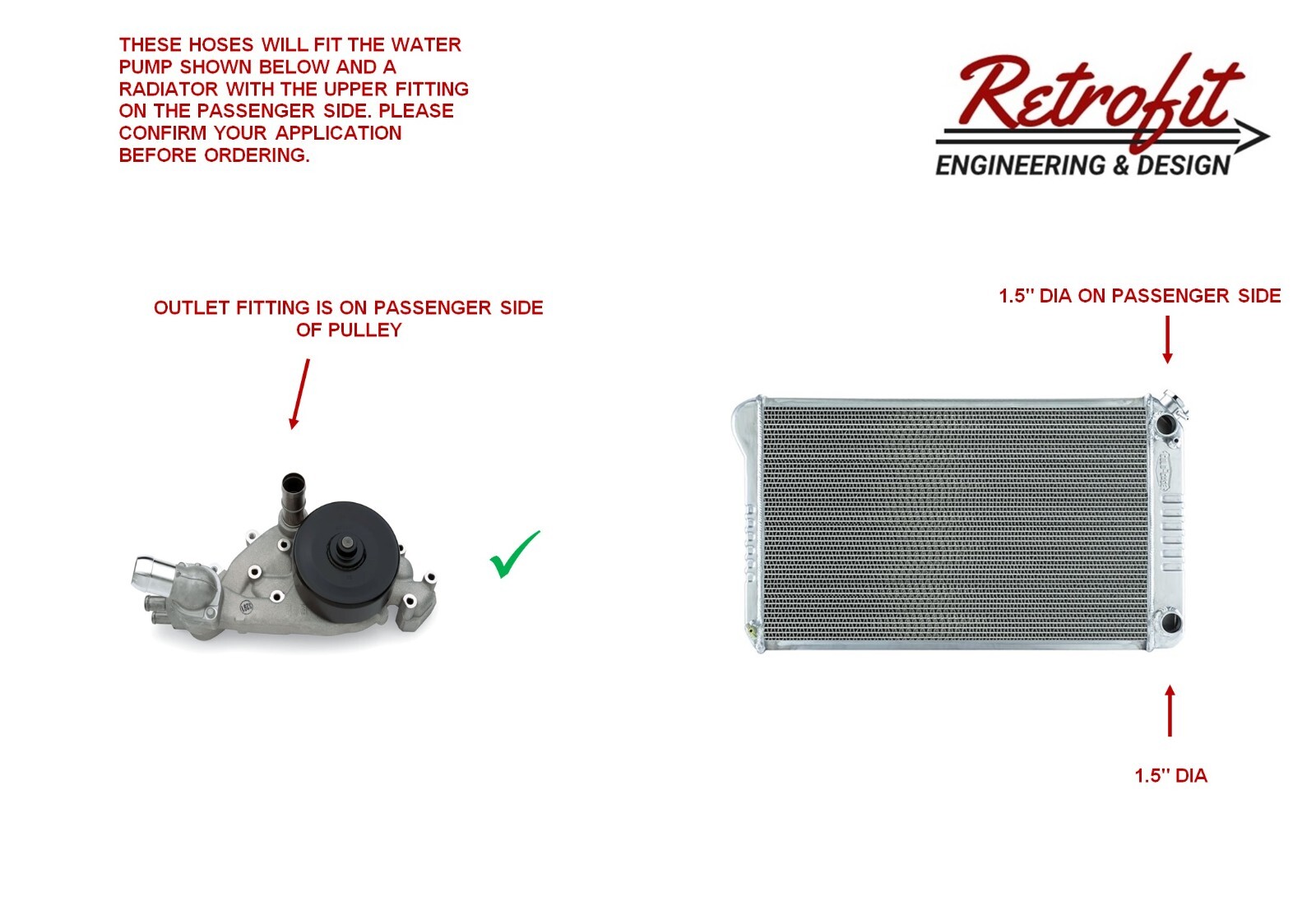 1968-1972 Chevelle LS Swap Radiator Hose Kit LS1/LS2 Dual Pass | Gates ...