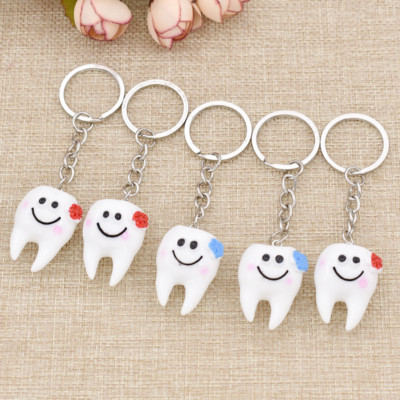 Acrylic Simulated Tooth key Rings Pretty Smooth Keyrings Couple ...