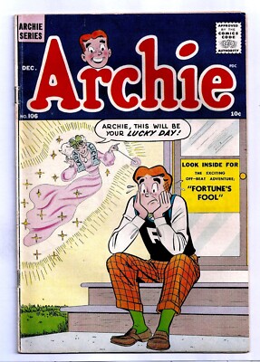 ARCHIE COMICS # 106 GOLDEN AGE ARCHIE 1959 IN 6.5 FINE+ NICEST ONE ON ...
