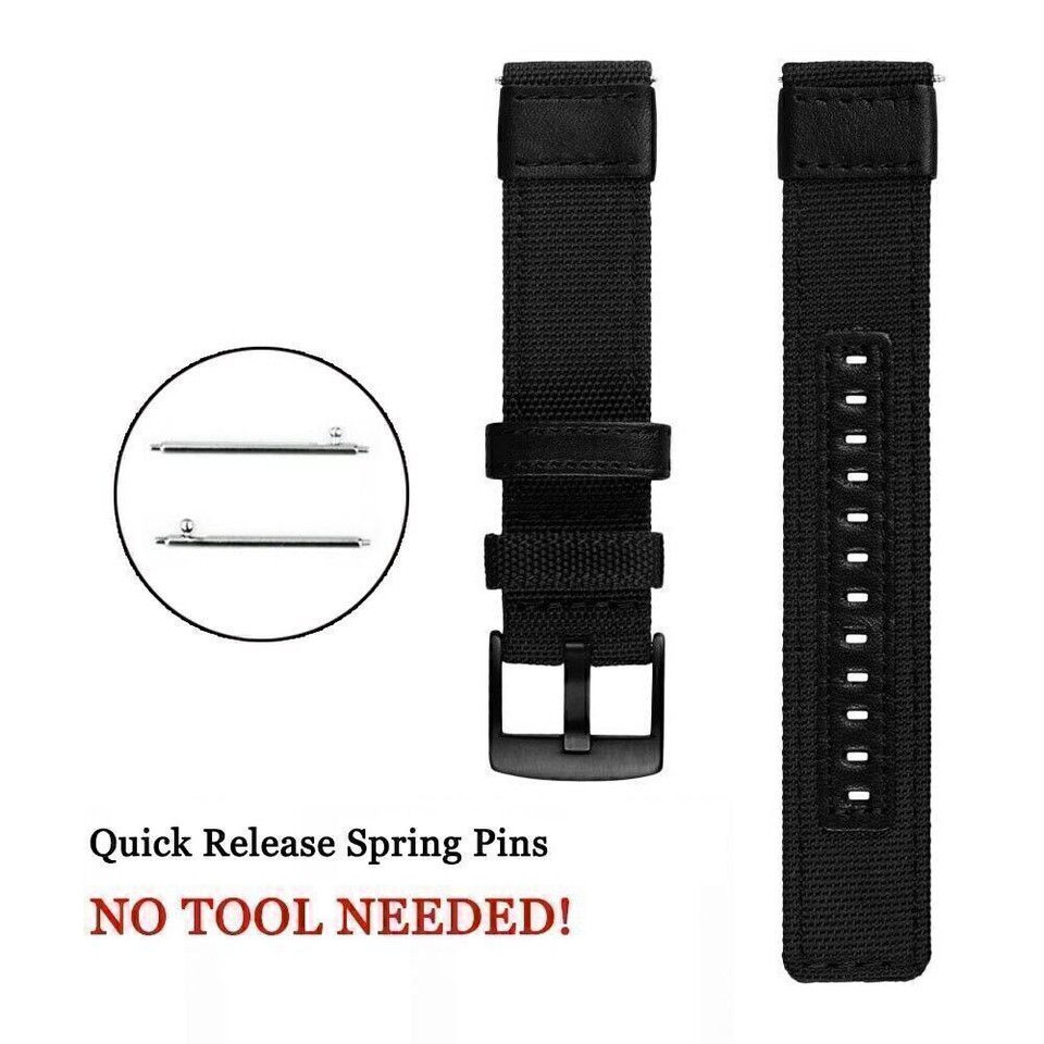 20MM 22MM Universal Quick Release Pin Leather Nylon Loop Watch Strap ...