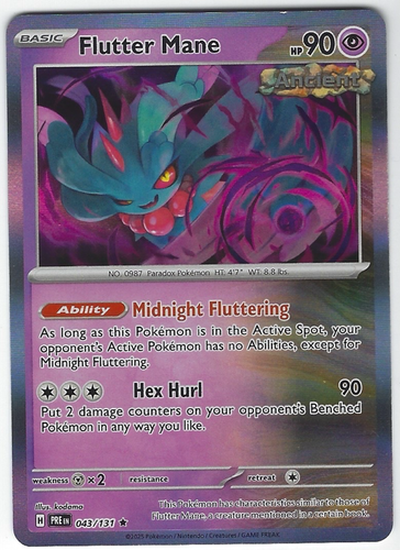 Flutter Mane #043/131 SV: Prismatic Evolutions Holo Rare - Pokemon | eBay