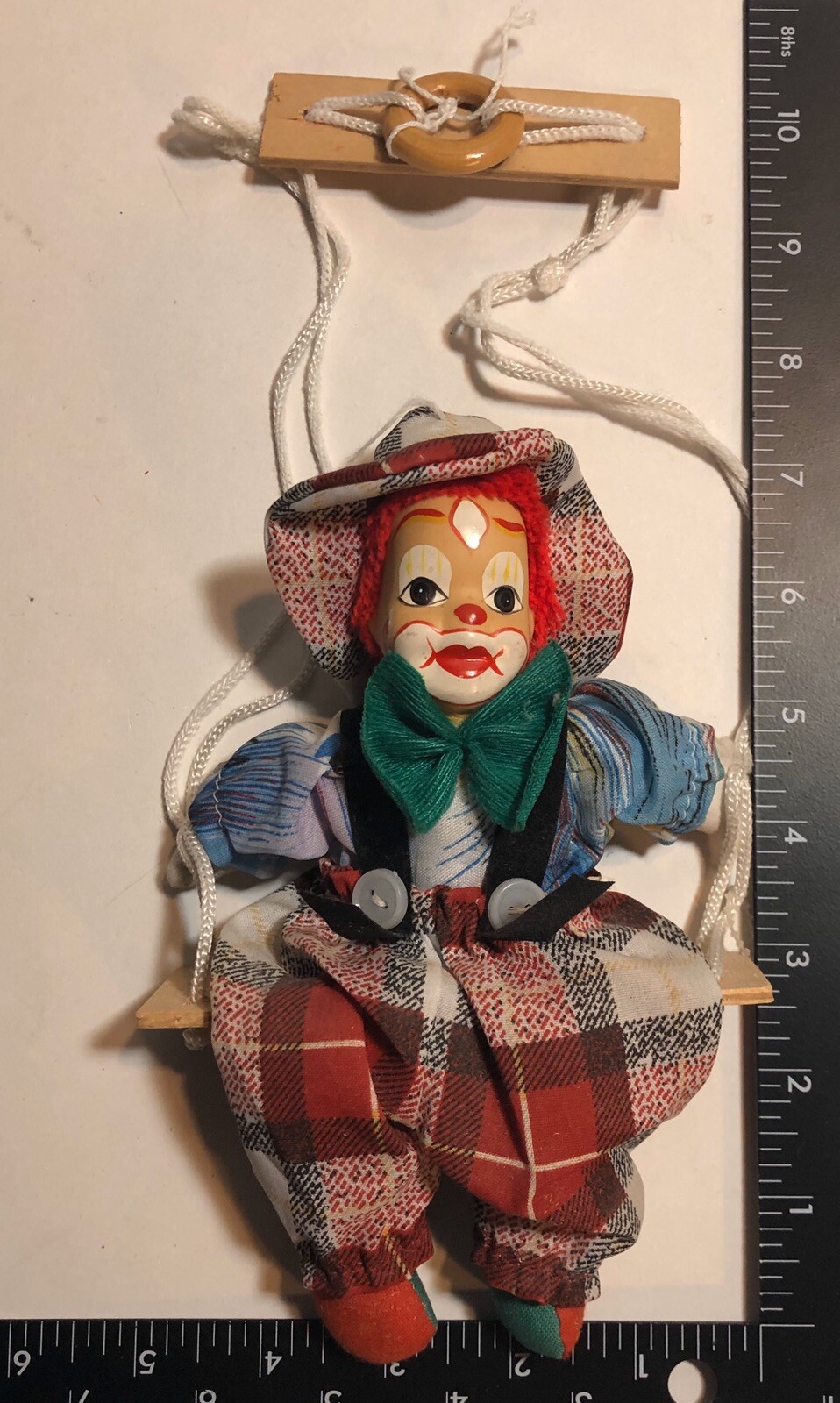 7” Clown On A Swing With Strings Figurine Puppet Doll? | eBay