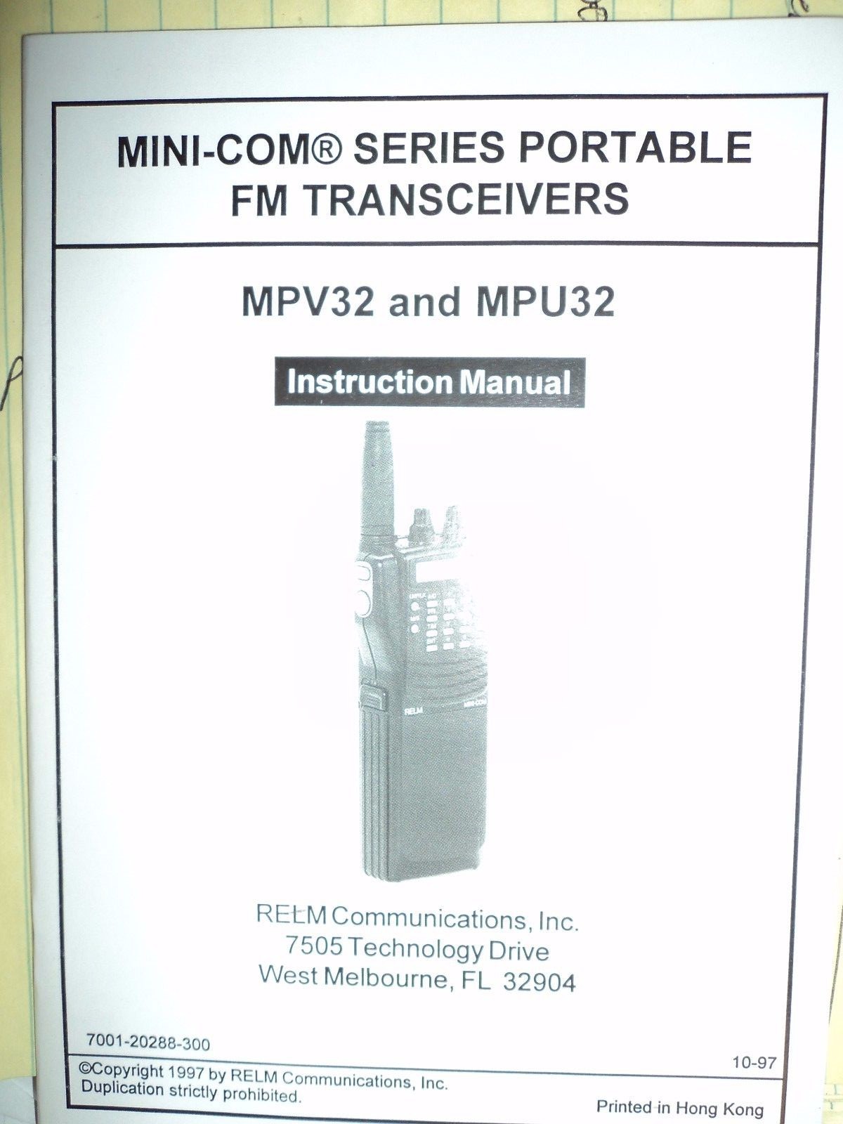 MINI-COM MPU32 MPV32 Instruction manual MP series radios RELM | eBay