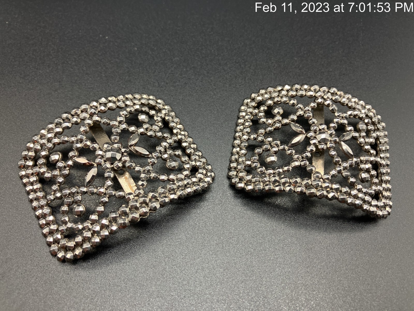 Antique Cut Steel Shoe Buckles Individually Mounted F… - Gem