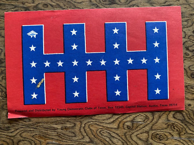 HHH Hubert Humphrey 1968 MINT Bumper Sticker RARE | eBay