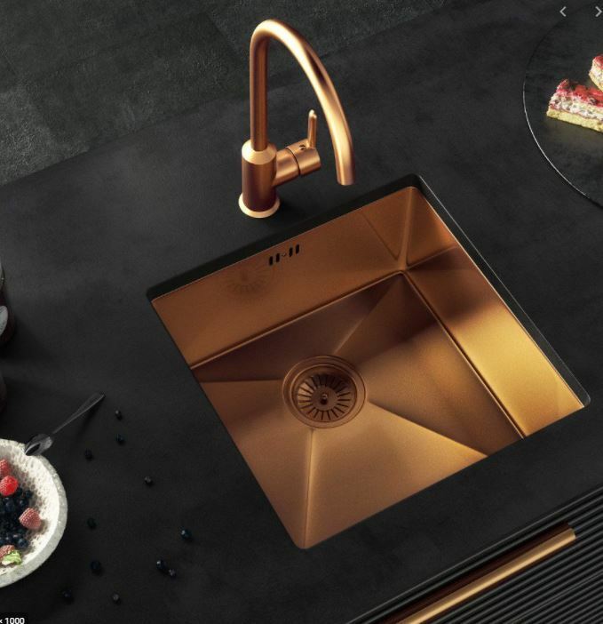Copper 1.5 Sink Bowl Inset Undermounted Stainless Steel Kitchen Sink ...