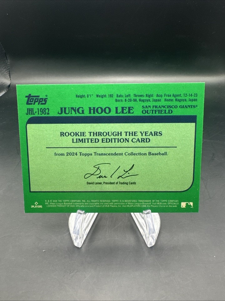 2024 Topps Transcendent VIP Party Exclusive Jung Hoo Lee Rookie #10/100 ...