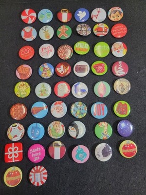 Lot of 67 Christmas Pinback Buttons JCPenny Holiday Pins circa 2015 ...