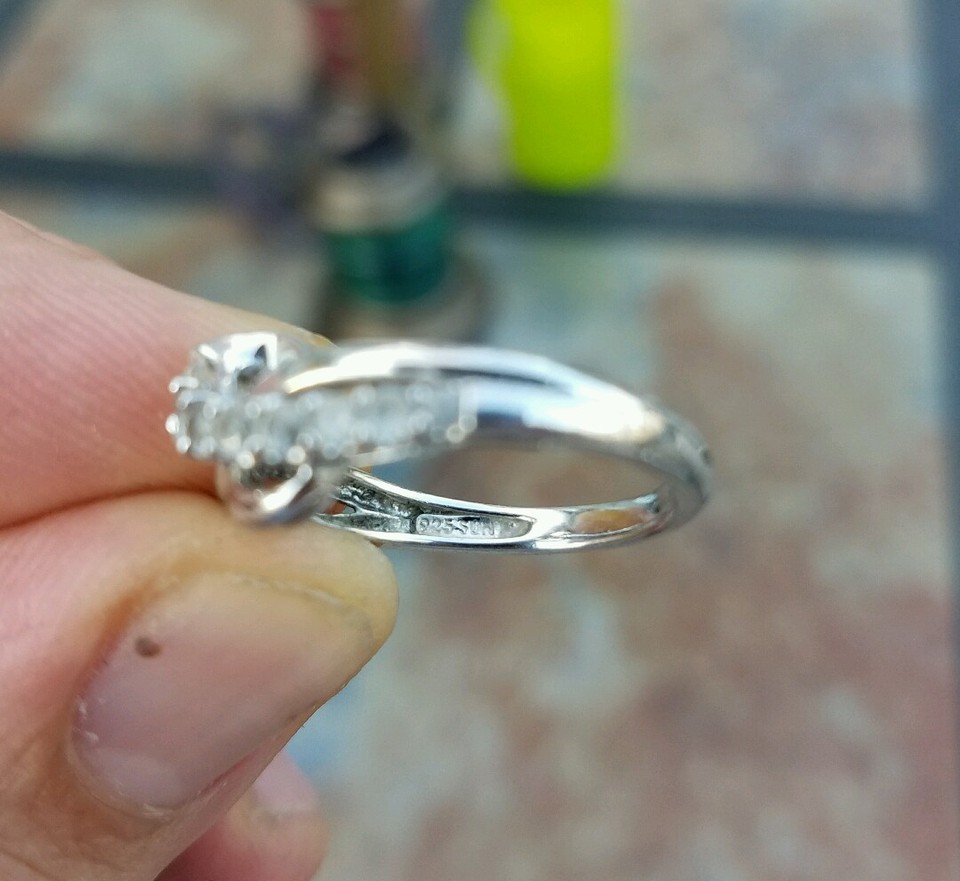 925 STERLING SILVER CZ RING STAMPED 925 SUN | eBay