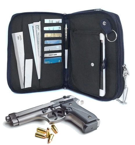 Cowhide Leather Concealed Carry Organizer Concealment Disguise Handbag ...