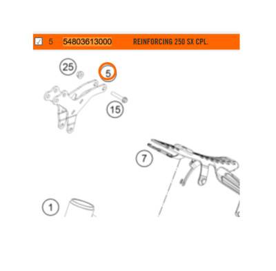 NEW OEM KTM FRAME REINFORCING 250 SX 2013 2014 2015 2016 54803613000 | eBay