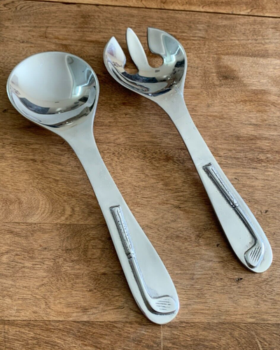 Salad Serving Spoon and Fork Set Golf Club Golfing Stainless Hollow | eBay
