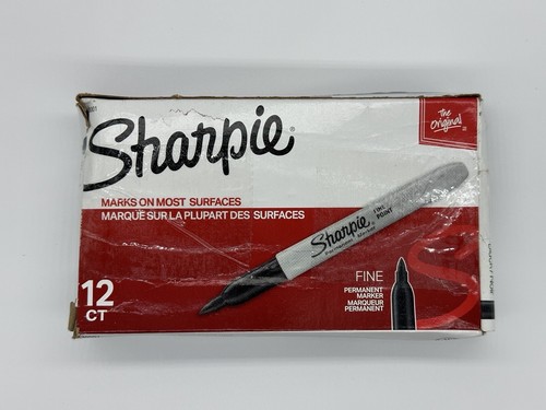 Sharpie Fine Permanent Marker, Black, Package Of 12 Markers 71641300019 ...