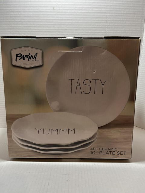 PARINI Rae Dunn Inspired 4 Pc 10" White Ceramic Plate Set for sale ...