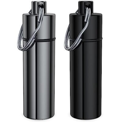 2 Packs Waterproof Metal Pill Fob Container Nitro Bottle Holder ...