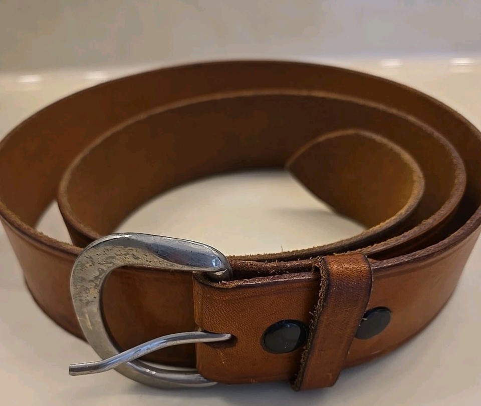 Bianchi B8 Gun Holster Brown Leather Belt 46 Solid Brass Buckle - Looks ...