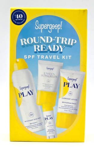 Supergoop Round-Trip Ready SPF Travel Kit, Head-to-Toe Protection 11/ ...